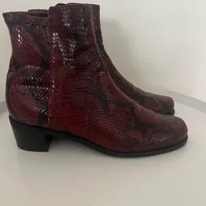 Stuart Weitzman | Shoes | Stuart Weitzman Red Snake Pattern Ankle Boots ...